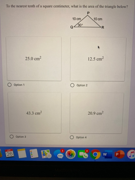 Solved To the nearest tenth of a square centimeter, what is | Chegg.com