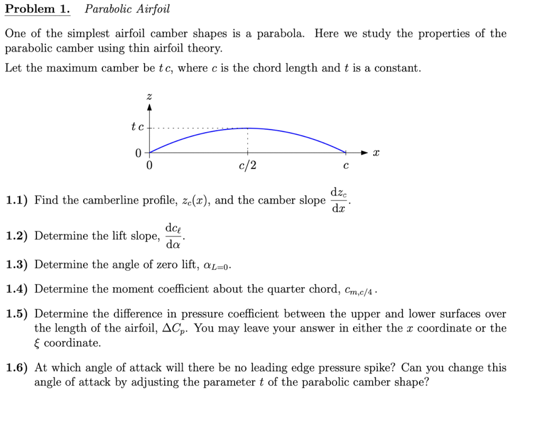 Solved Problem 1. ﻿Parabolic AirfoilOne of the simplest | Chegg.com