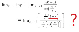 Solved lim x rightarrow 1 lny = lim x rightarrow 1 ln(2 - | Chegg.com
