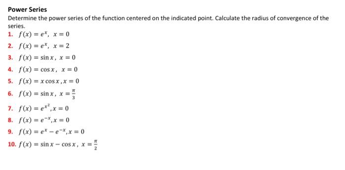 Solved Power Series Determine the power series of the | Chegg.com
