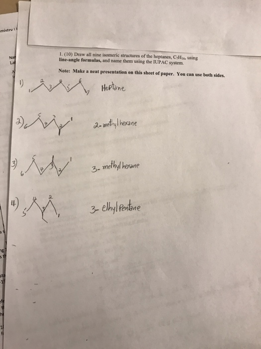 Solved mistry 1. (10) Draw all nine isomeric structures of | Chegg.com