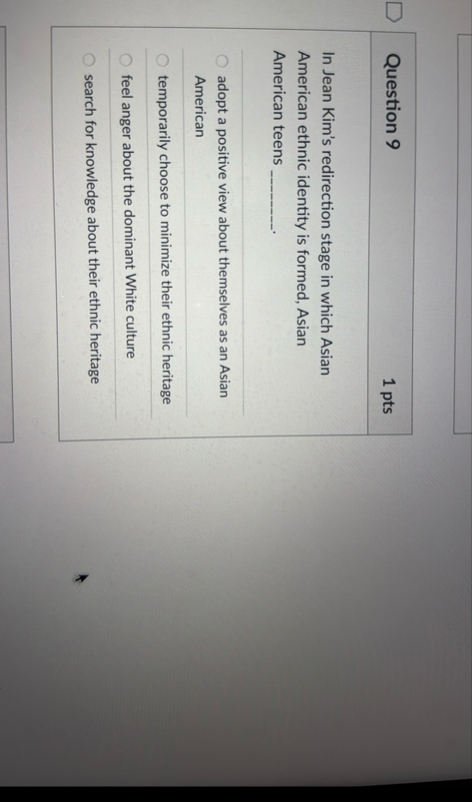 Solved Question 91 ﻿ptsIn Jean Kim's redirection stage in | Chegg.com