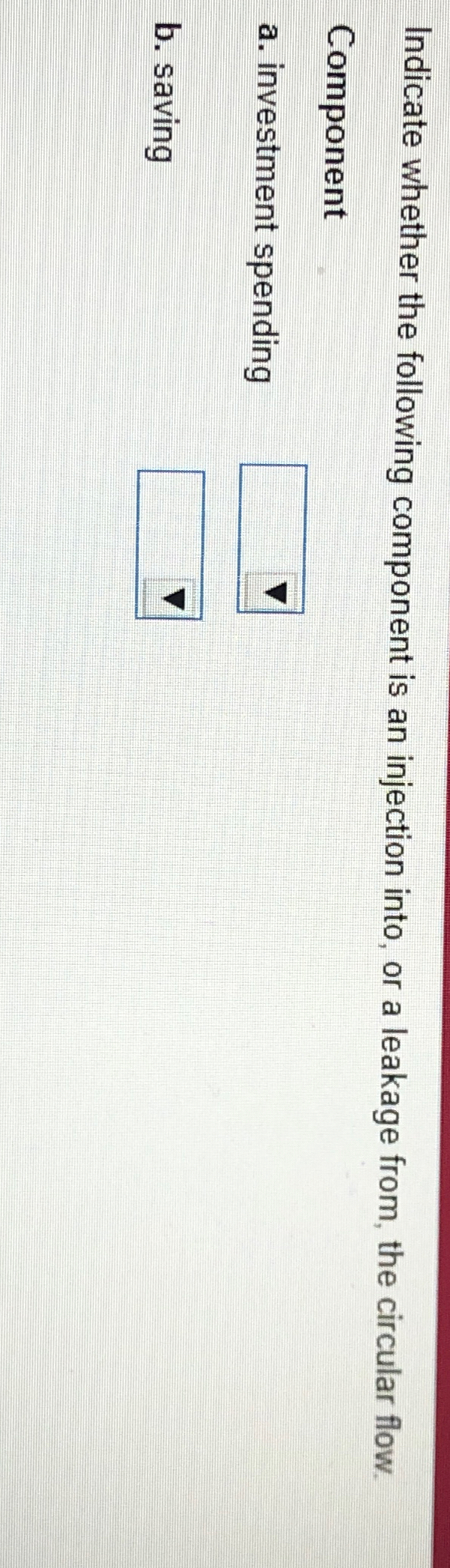 Solved Indicate whether the following component is an | Chegg.com