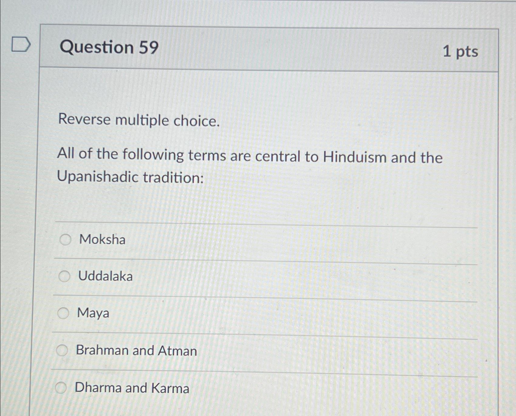 Solved Question 591 ﻿ptsReverse multiple choice.All of the | Chegg.com