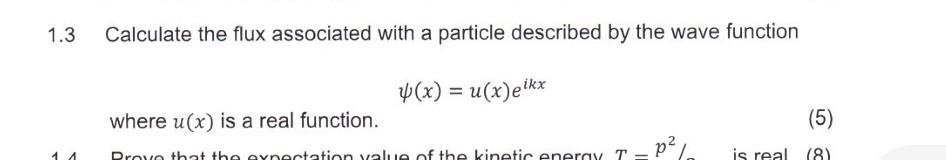 Solved 1.3 Calculate the flux associated with a particle | Chegg.com