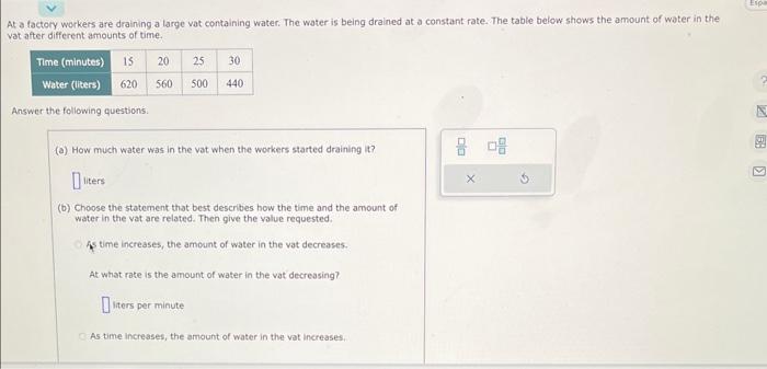 Solved At a factory workers are draining a large vat | Chegg.com
