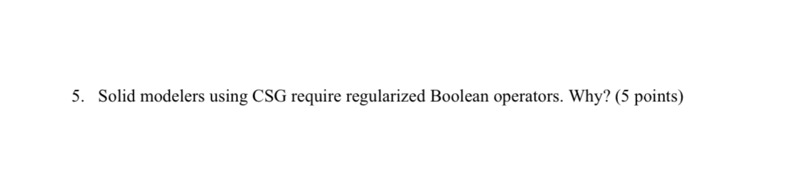 Solved Solid Modelers Using Csg Require Regularized Boolean