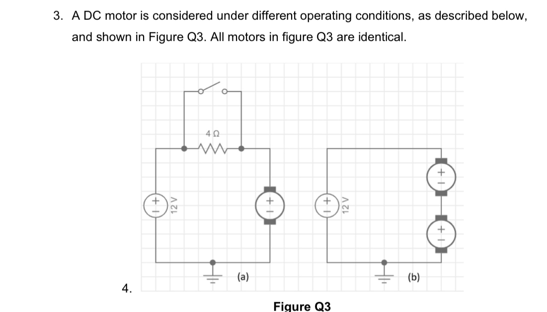 Solved A DC motor is considered under different operating | Chegg.com