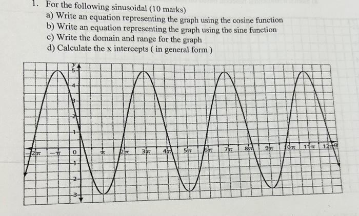 Solved 1. For the following sinusoidal ( 10 marks) a) Write | Chegg.com