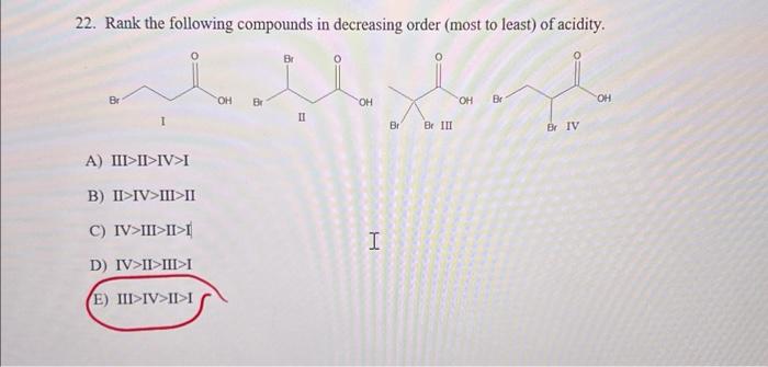 Solved 2 Rank The Following Compounds In Decreasing Order
