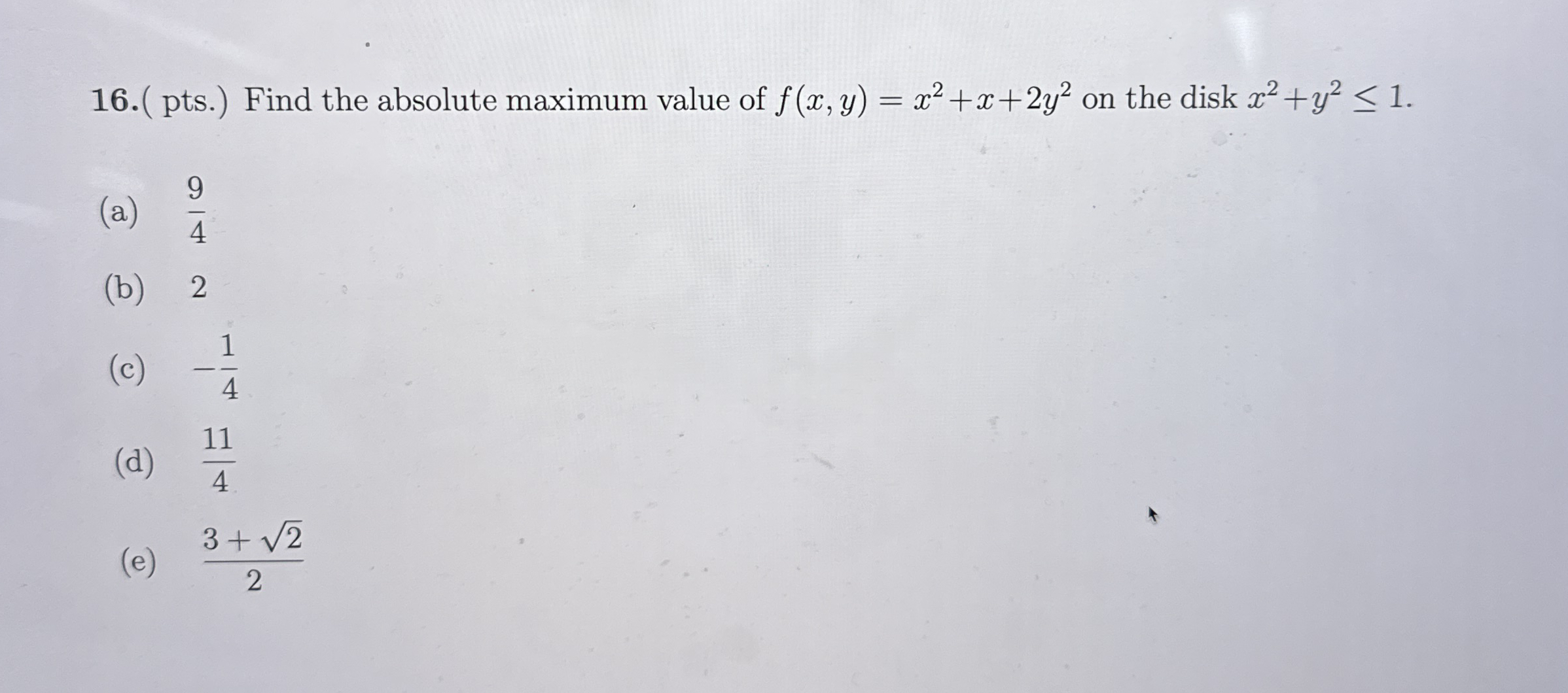 Solved ( ﻿pts.) ﻿Find the absolute maximum value of | Chegg.com