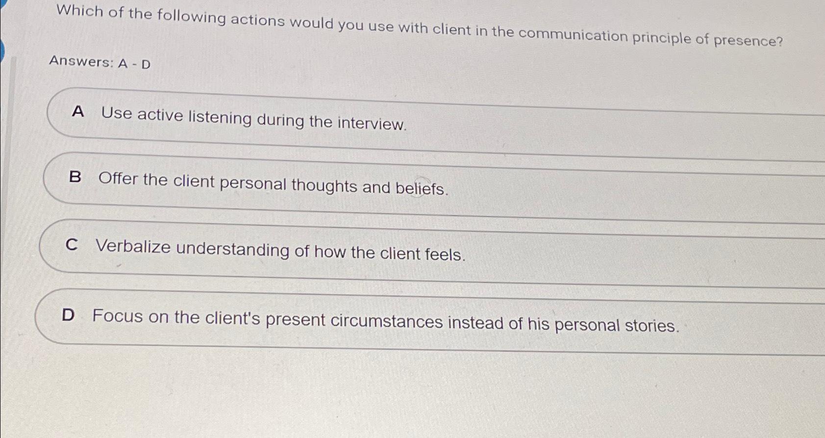 Solved Which of the following actions would you use with | Chegg.com