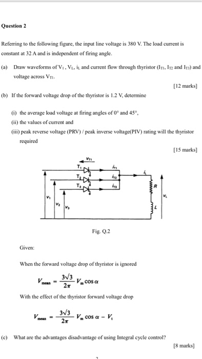 Solved average load voltage at firing angles of 0° and 45°, | Chegg.com