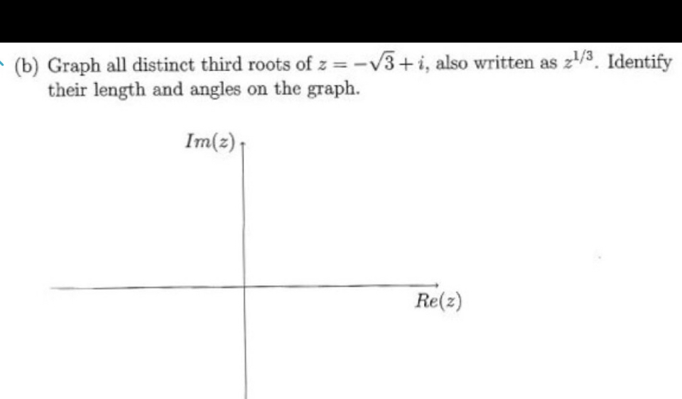 Solved (b) ﻿Graph all distinct third roots of z=-32+i, ﻿also | Chegg.com
