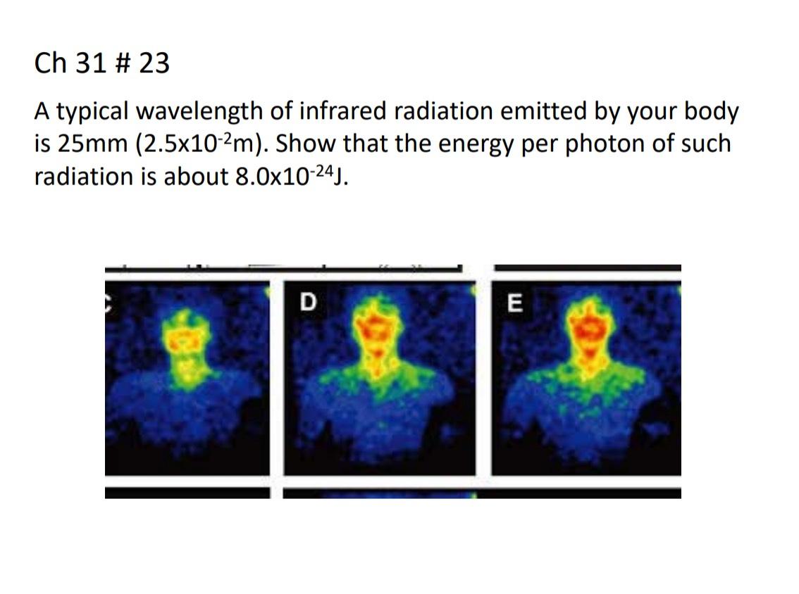 Solved Ch 31 ﻿# 23A typical wavelength of infrared radiation | Chegg.com