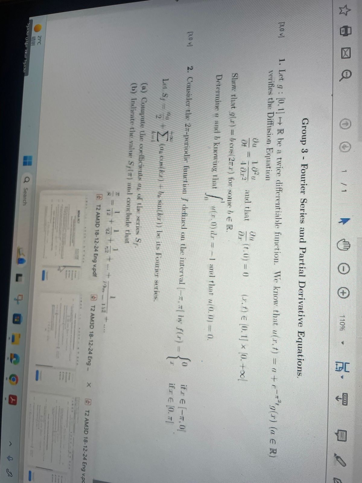 Solved Group 3 - ﻿Fourier Series and Partial Derivative | Chegg.com