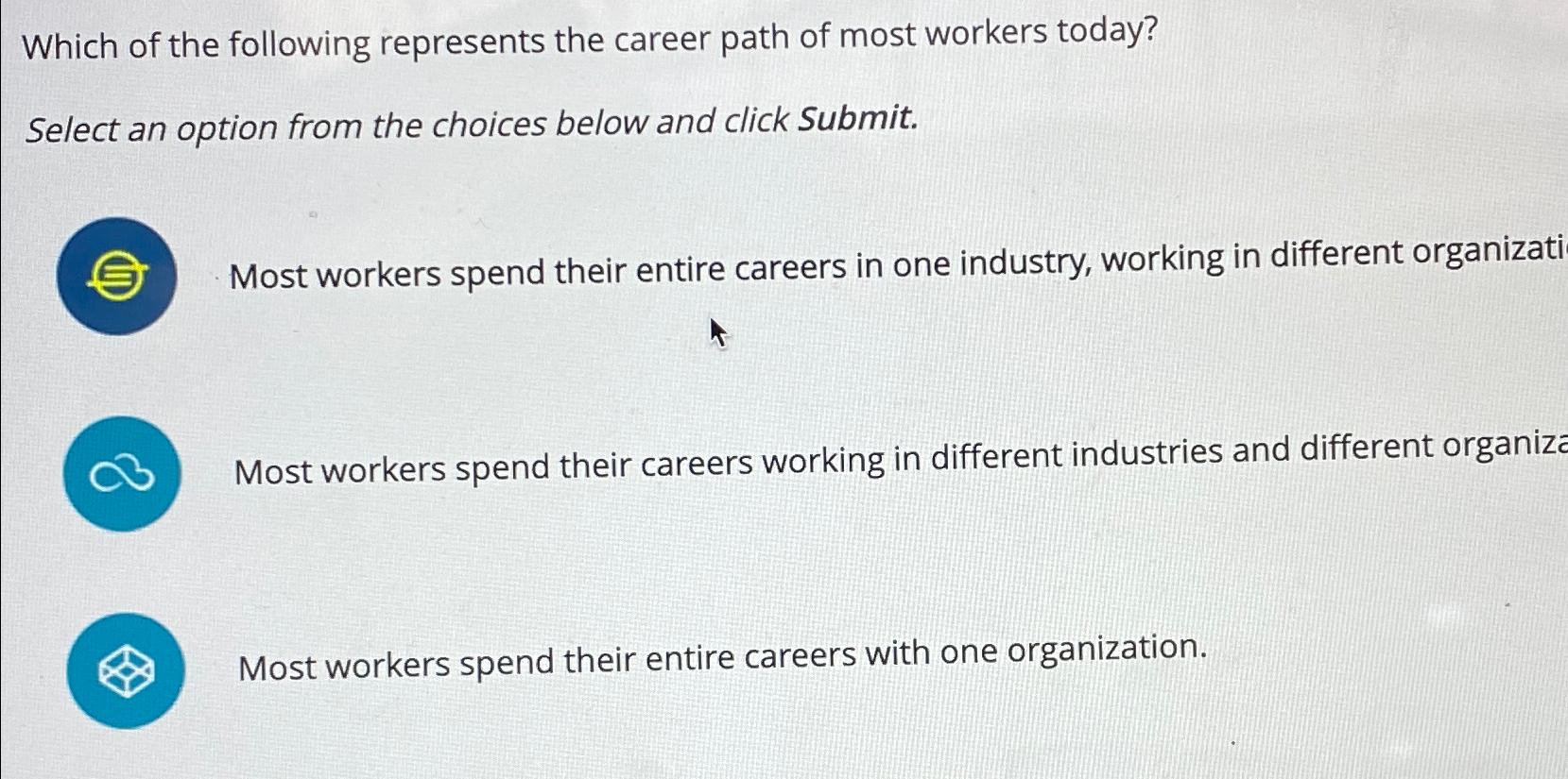 Solved Which of the following represents the career path of | Chegg.com