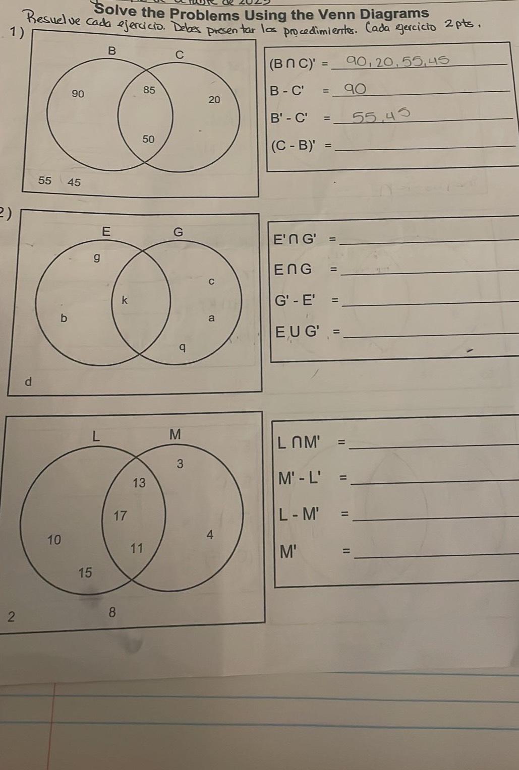 Solved Solve the Problems Using the Venn Diagrams | Chegg.com