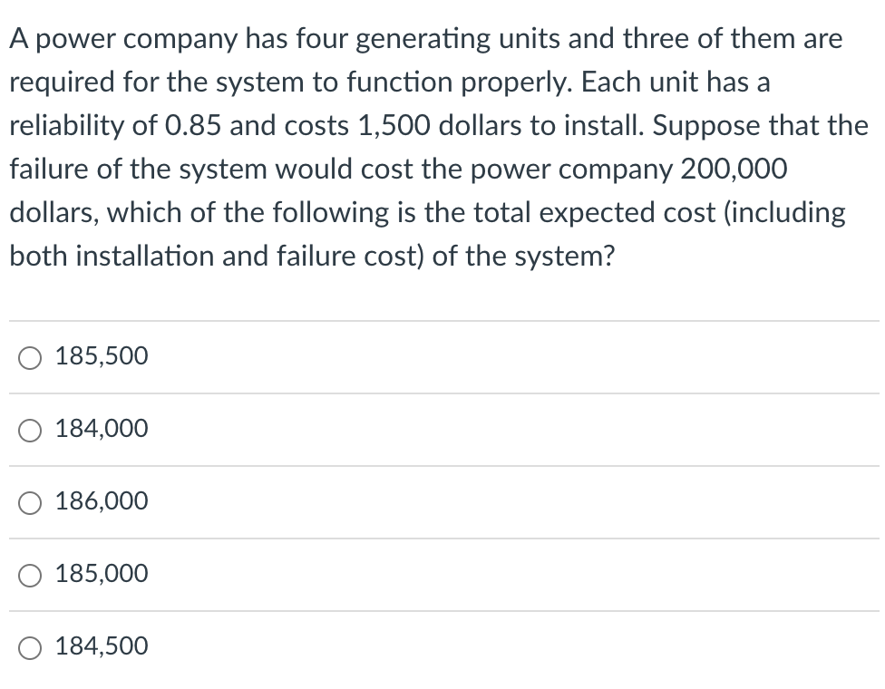 Solved A power company has four generating units and three | Chegg.com