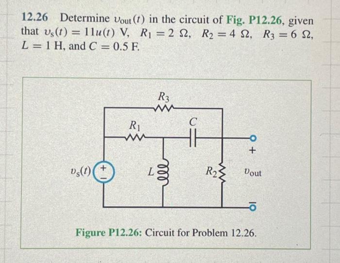 Solved 12.26 Determine Vout (t) in the circuit of Fig. | Chegg.com