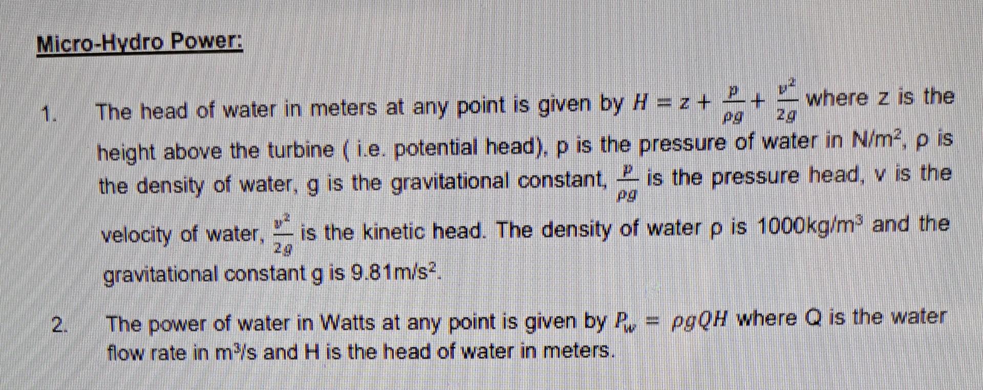 Solved The pressure gauge at a micro-hydro power house shows | Chegg.com