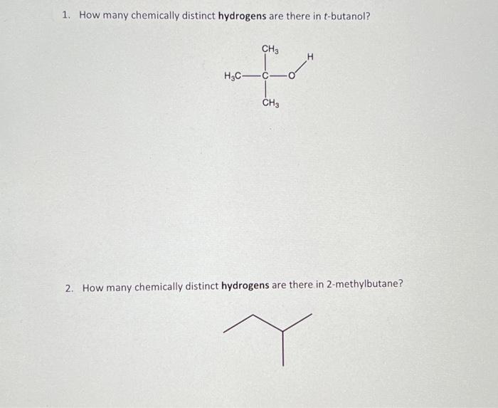 Solved 1. How many chemically distinct hydrogens are there | Chegg.com