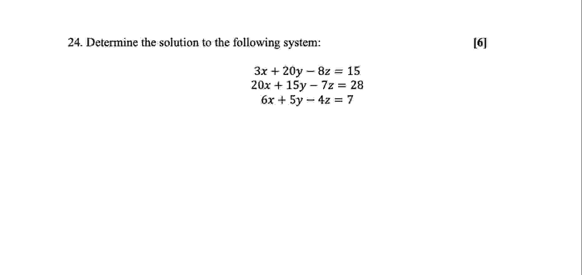 Solved Determine the solution to the following | Chegg.com