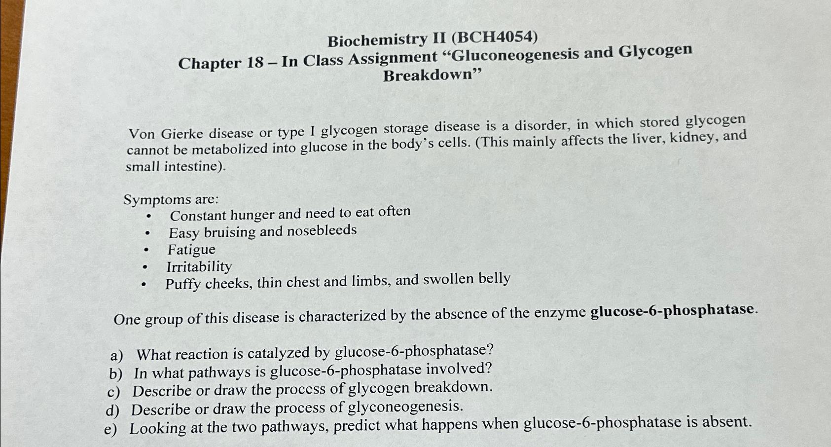 Solved Biochemistry II (BCH4054)Chapter 18 - ﻿In Class | Chegg.com