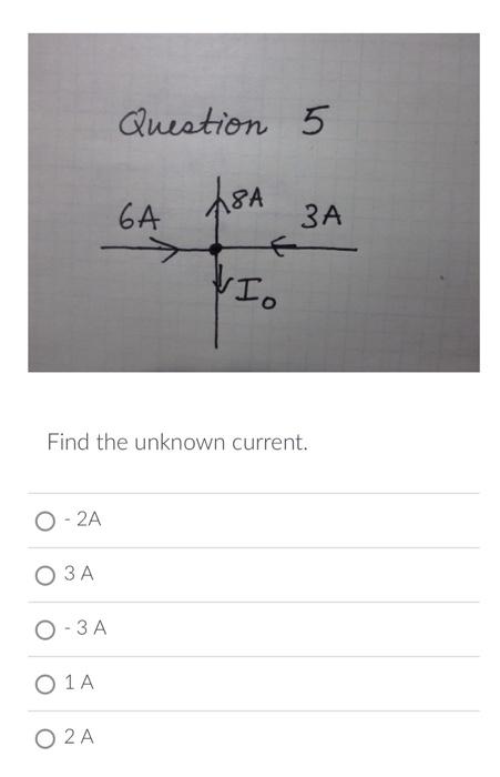 Solved Question 5 Find the unknown current. | Chegg.com