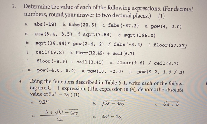 Solved 3. A. E. Determine The Value Of Each Of The Following