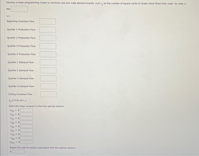 Develop a linear programming model to minimize cost | Chegg.com