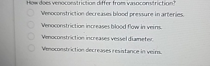 Solved How does venoconstriction differ from | Chegg.com