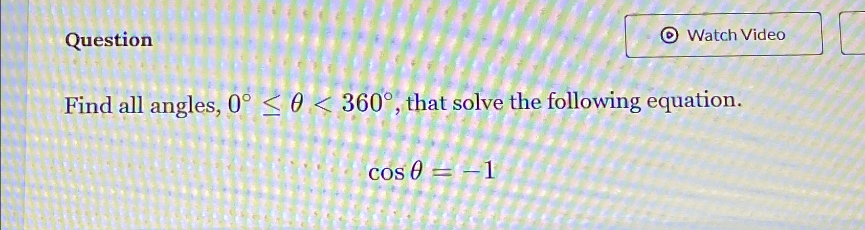Solved QuestionFind all angles, 0°≤θ