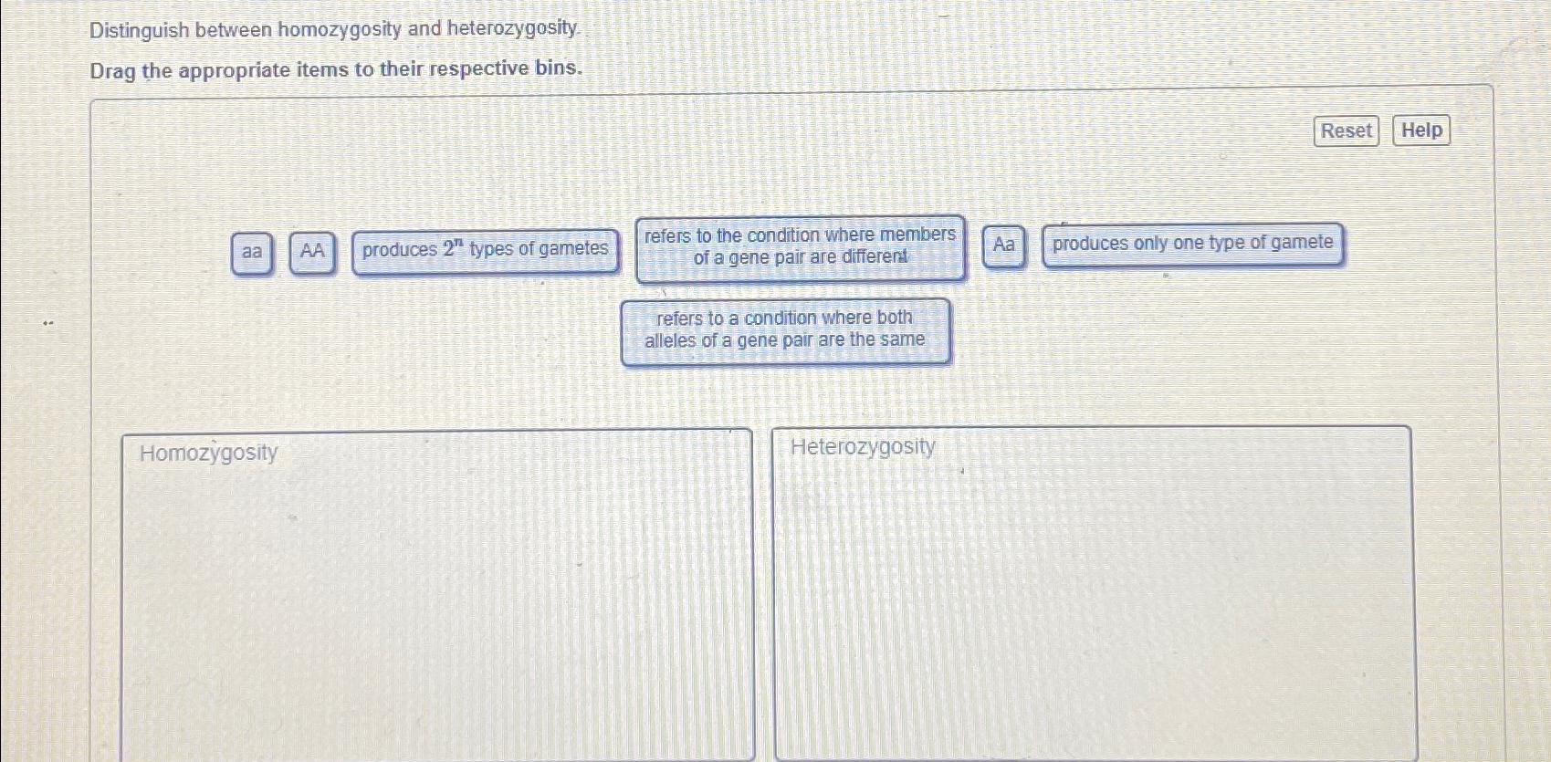 Solved Distinguish between homozygosity and | Chegg.com
