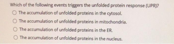 Solved Which of the following events triggers the unfolded | Chegg.com