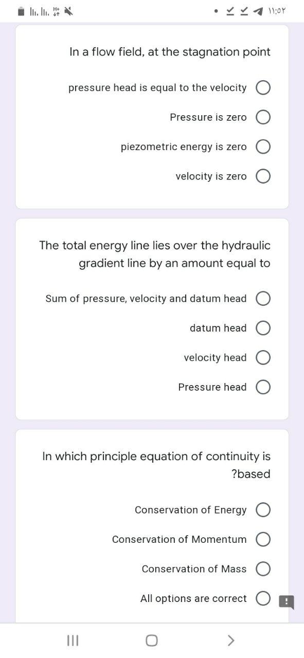 Solved ۱۱:۵۲ In a flow field, at the stagnation point | Chegg.com