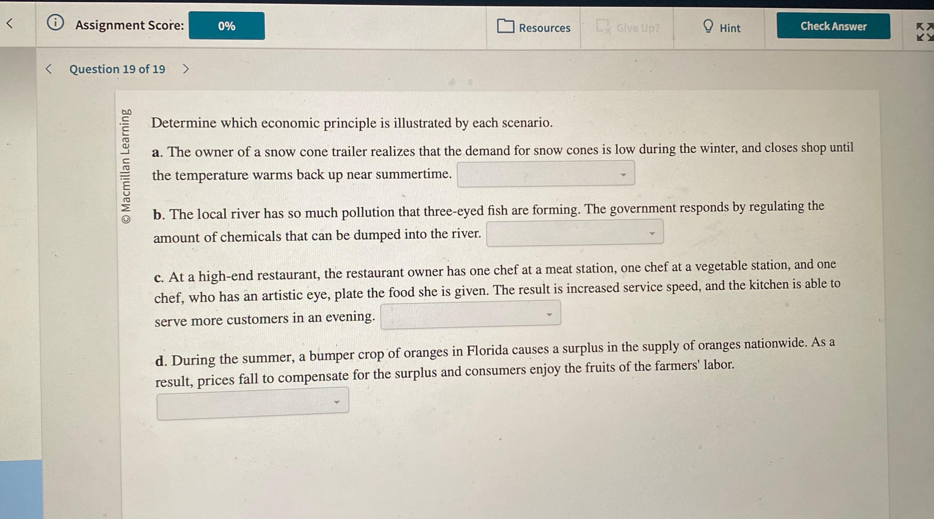 Solved Assignment Score:0%ResourcesHintQuestion 19 ﻿of | Chegg.com