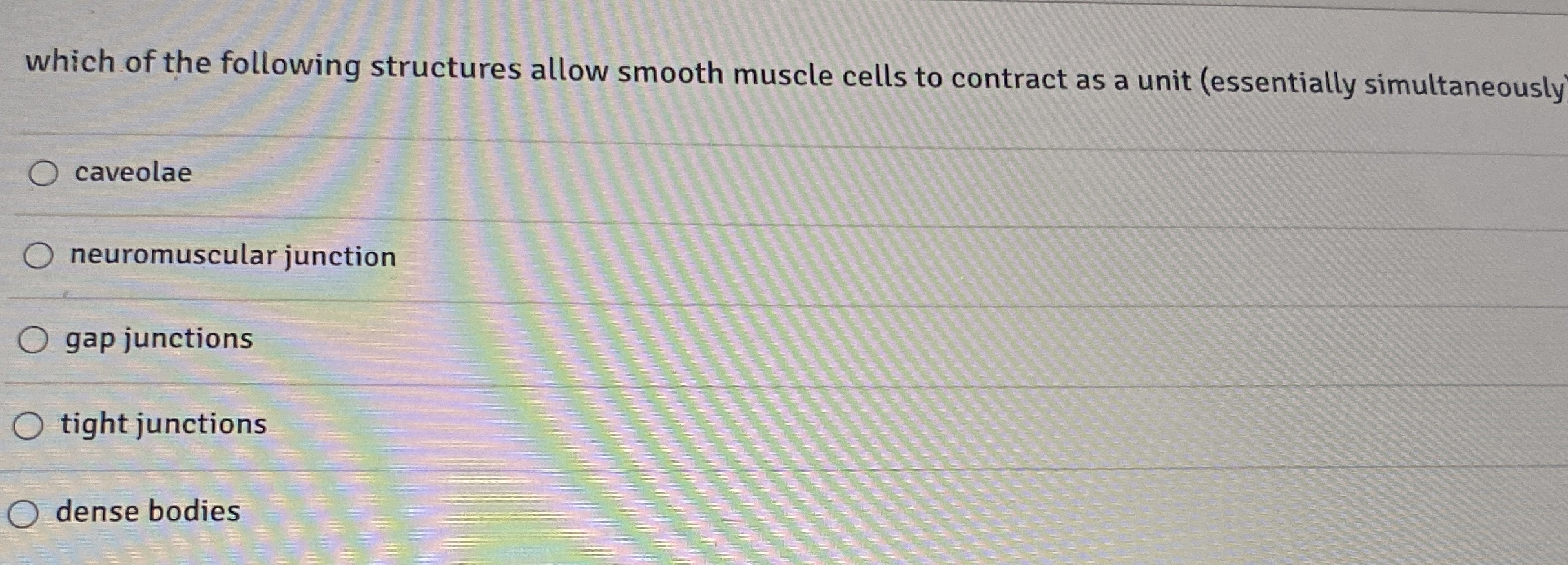Solved which of the following structures allow smooth muscle | Chegg.com