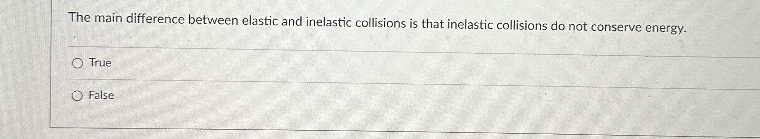 Solved The main difference between elastic and inelastic | Chegg.com