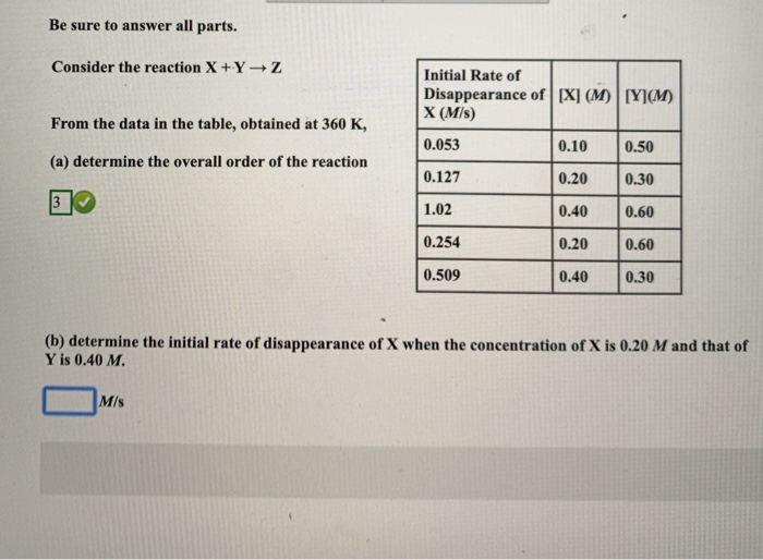 Solved Be sure to answer all parts. Consider the reaction | Chegg.com