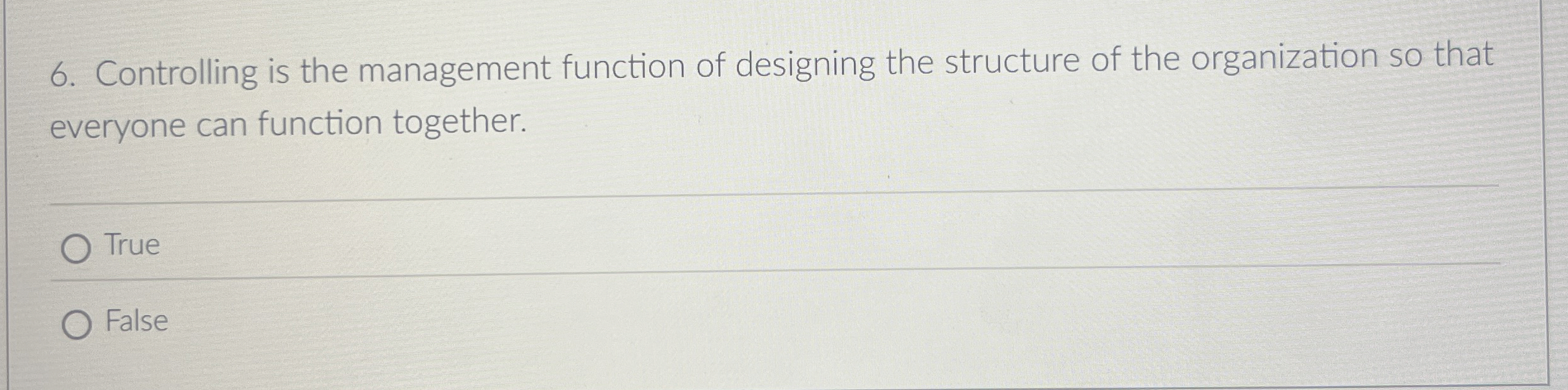 Solved Controlling is the management function of designing | Chegg.com