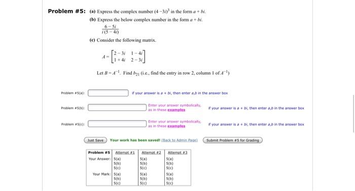 Problem \# 5: (a) Express the complex number (4−3i)3 | Chegg.com