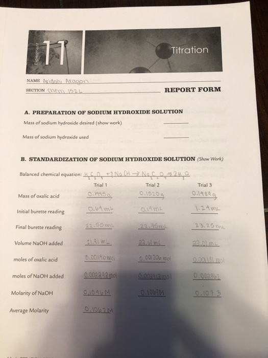 Solved trying to solve for mass of sodium hydroxide desired? | Chegg.com