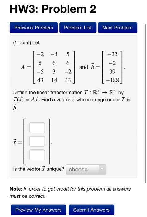 Solved HW3: Problem 2 Previous Problem Problem List Next | Chegg.com