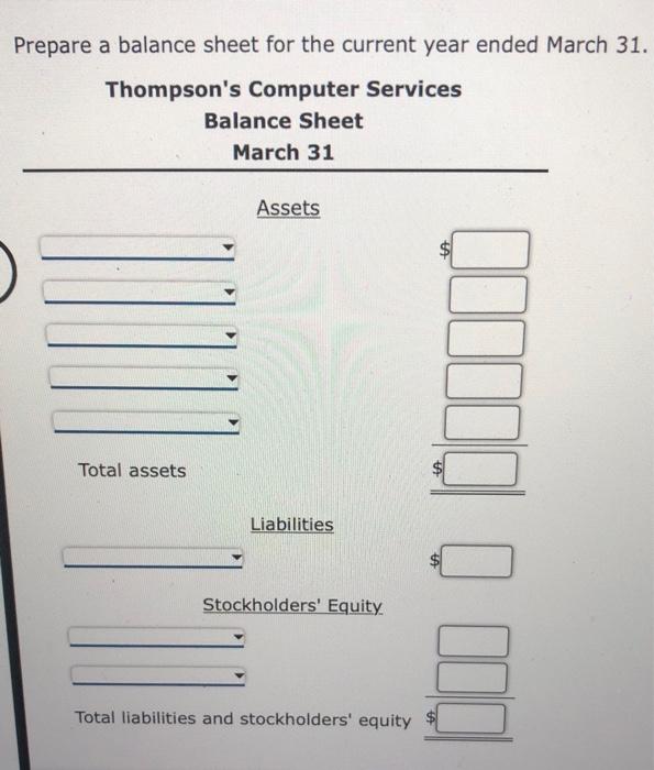 Solved The assets and liabilities of Thompson Computer | Chegg.com