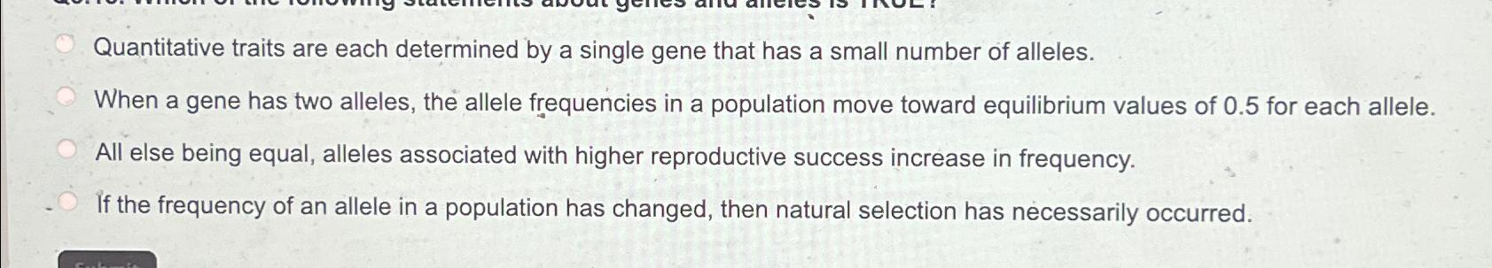 Solved Quantitative traits are each determined by a single | Chegg.com
