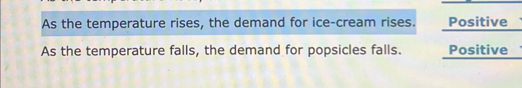 Solved As the temperature rises, the demand for ice-cream | Chegg.com