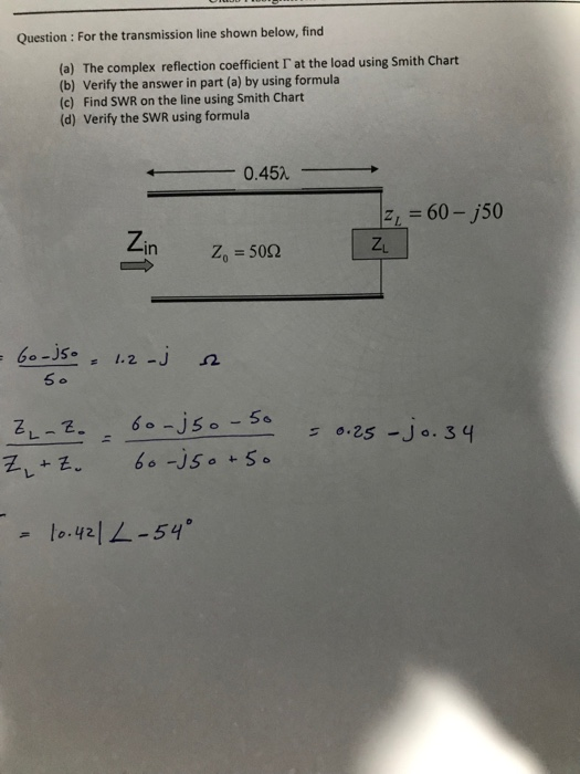 Solved Question : For the transmission line shown below, | Chegg.com