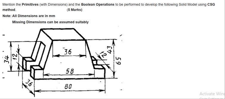 Solved Mention the Primitives (with Dimensions) ﻿and the | Chegg.com