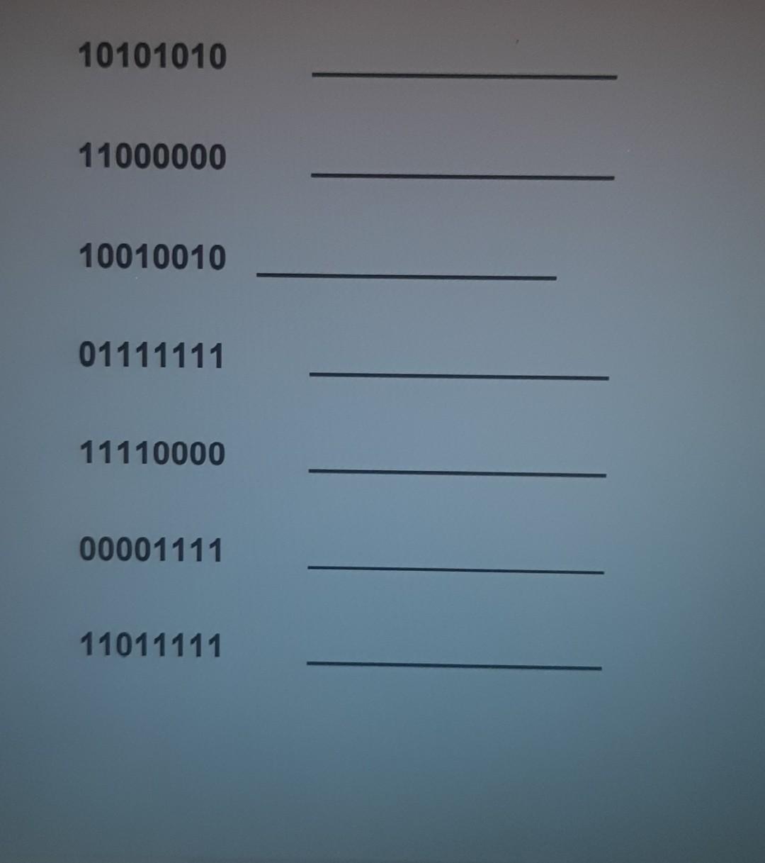 Solved Binary To Decimal Conversion 11111111 01111000 | Chegg.com